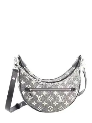 LOUIS VUITTON Monogram Jacquard Denim Loop Hobo Bag - Black