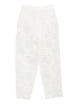 Sea Gardener Broderie Anglaise Trousers - White