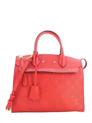 LOUIS VUITTON Pont Neuf Handbag Monogram Empreinte Leather Mm Satchel - Red