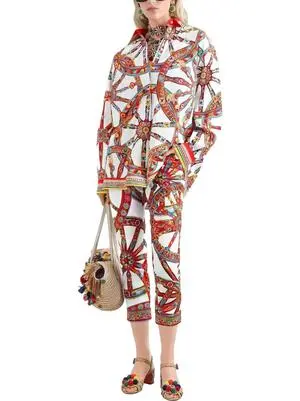Dolce & Gabbana Carretto-print Poplin Shirt - White