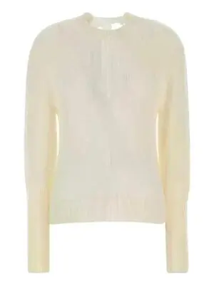 LANVIN Bow-detail Ribbed-cuff Sweater - Neutrals