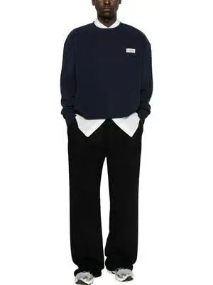 American Vintage Logo Print Crewneck Sweatshirt - Blue