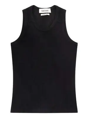 TONYWACK Ribbed Sleeveless Tank Top - Black