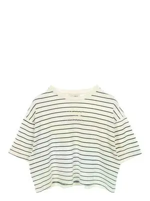Miu Miu 2010s Logo-patch Cropped T-shirt - Neutrals