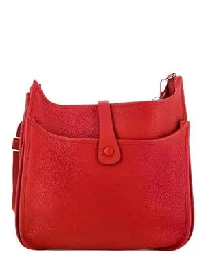 Hermès Evelyne Bag Gen Iii Clemence Gm Crossbody Bag - Red