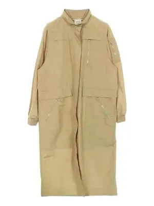 Hermès Beige Nylon Zip Up Button Detailed Coat - Neutrals