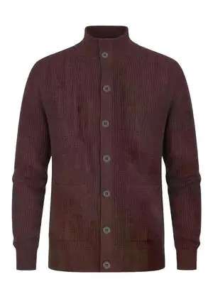 BALLANTYNE Rice-grain-stitch Button-up Cardigan - Brown