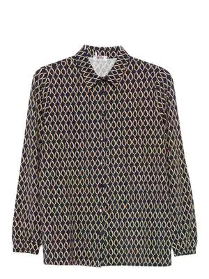 SIYU Geometric-print Button-up Shirt - Blue