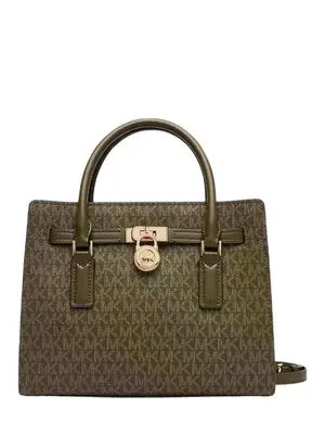 Michael Kors Logo-print Padlock-detail Tote Bag - Green