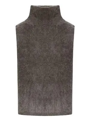 LISA YANG Brushed-knit High-neck Dickey