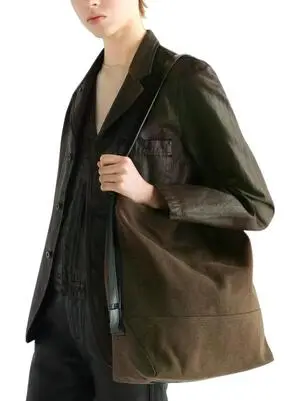 LEMAIRE LEMAIRE Belted Cotton Tote Brown