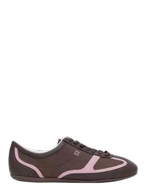 Hugo Contrast-trim Panelled Sneakers - Brown