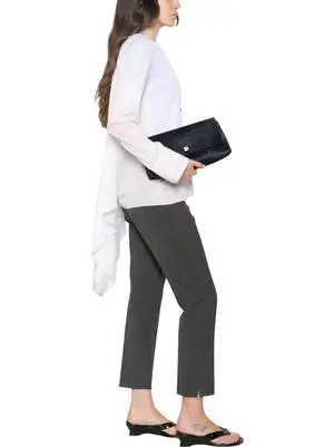 Peserico Dark Cropped Split-hem Trousers - Grey