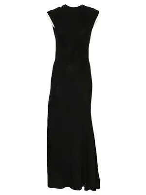 Attico Open Back Draped Maxi Dress - Black