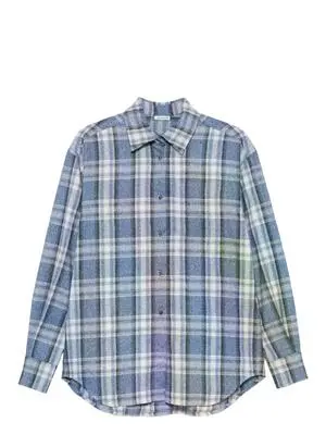 A.M.G. Check-pattern Button-down Shirt - Blue