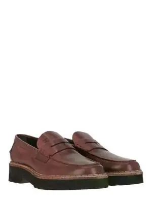 TOD'S Leather Penny Loafers - Brown