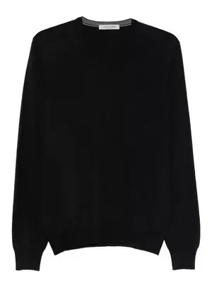 FILERIA V-neck Long Sleeve Sweater - Black