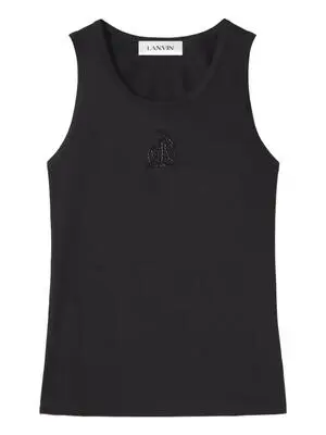 LANVIN Sleeveless Bead-embellished Tank Top - Black