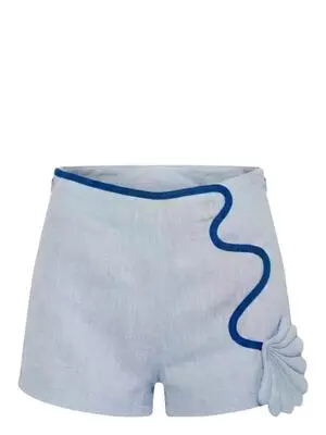 Azulu Naomi Shell-patch Shorts - Blue