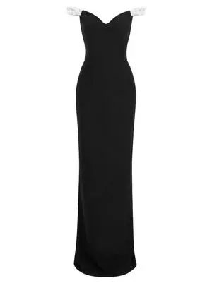 ROSERRY Off-shoulder Ruffled Dress - Black