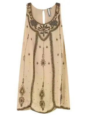 SCARLETT POPPIES Anabel Beaded Mini Dress - Neutrals