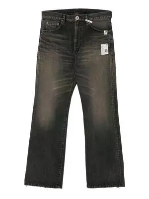 Mihara Yasuhiro Patch-detail Whiskered Jeans - Black