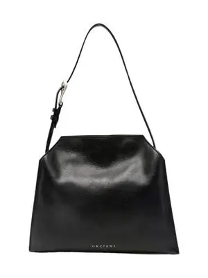 Orciani Small Trinity Soft Buckle-detail Logo-lettering Tote Bag - Black