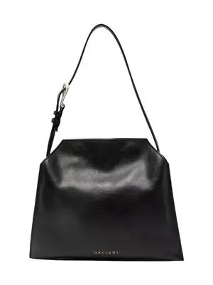 Orciani Small Trinity Soft Buckle-detail Logo-lettering Tote Bag - Black