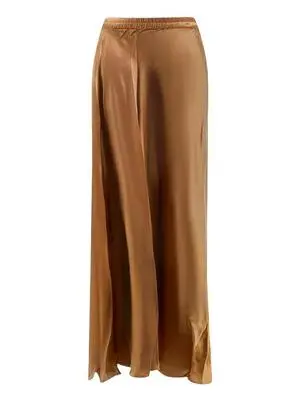 MES DEMOISELLES Calista Satin-effect Maxi Skirt - Brown