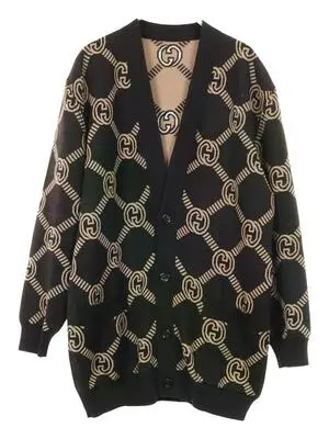 Gucci 2000 Interlocking G Reversible Cardigan - Black
