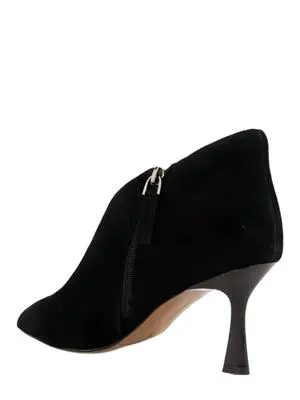 LINDA BAUMANN Pointed-toe Suede Ankle Boots - Black
