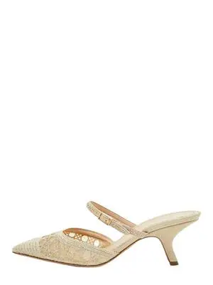Dior Capture Cannage Crystal Mules - Gold