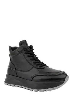 LINDA BAUMANN Lace-up Side-zip Sneakers - Black