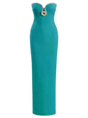 SAIID KOBEISY Crystal-embellished Maxi Dress - Green