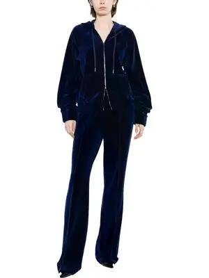 TOM FORD Velour Tonal Tf Embroidered Joggers - Blue