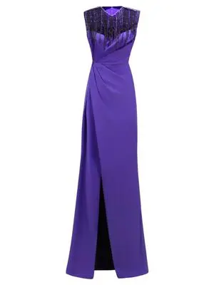 GEMY MAALOUF Beaded Maxi Dress - Purple