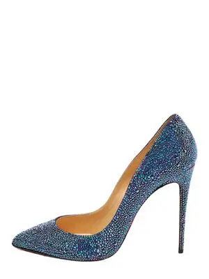 CHRISTIAN LOUBOUTIN Pigalle Crystal-embellished Pumps - Blue
