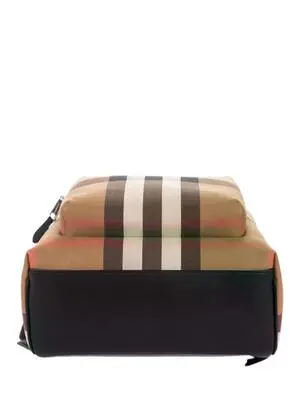 Burberry Check-print Leather-trim Backpack - Brown