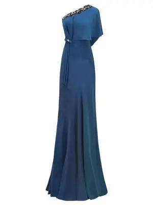 GEMY MAALOUF Gemy Maalouf Embellished One Shoulder Maxi Dress