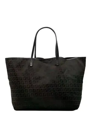 FENDI Fendi Medium Zucchino Canvas Roll Tote Bag