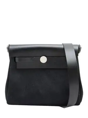 Hermès 2025 Military Toile And Vache Hunter Herbag Zip 20 Crossbody Bag - Black