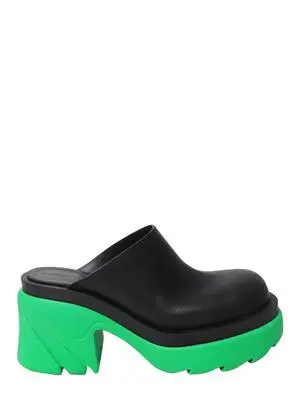 Bottega Veneta Leather Flash Platform Mules - Black