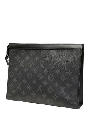 LOUIS VUITTON 2019 Monogram Eclipse Pochette Voyage Mm Clutch Bag - Black