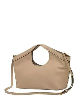 Michael Kors Logo-plaque Leather Shoulder Bag - Neutrals