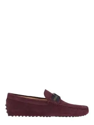 TOD'S T-plaque Suede Loafers - Brown