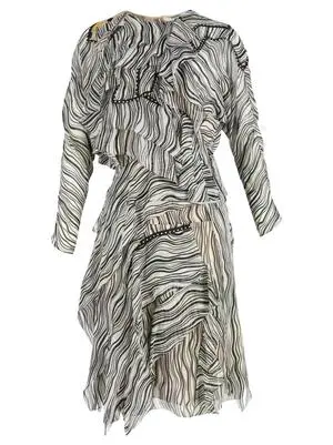 Chloé Ruffled Printed Dress - Neutrals