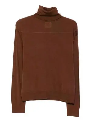 SEMICOUTURE Roll-neck Wool Sweater - Brown