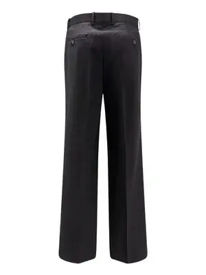 TONYWACK Pleated Wool-blend Trousers - Black