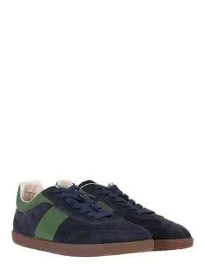 TOD'S Suede Paneled Lace-up Sneakers - Blue