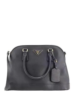 Prada Saffiano Leather Medium Tote Bag - Black